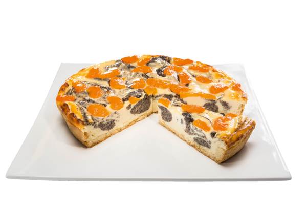 TK Pfalzgraf Mohn-Mandarine-Käse-Kuchen, in 12 Stücke geschnitten, 1900 ...