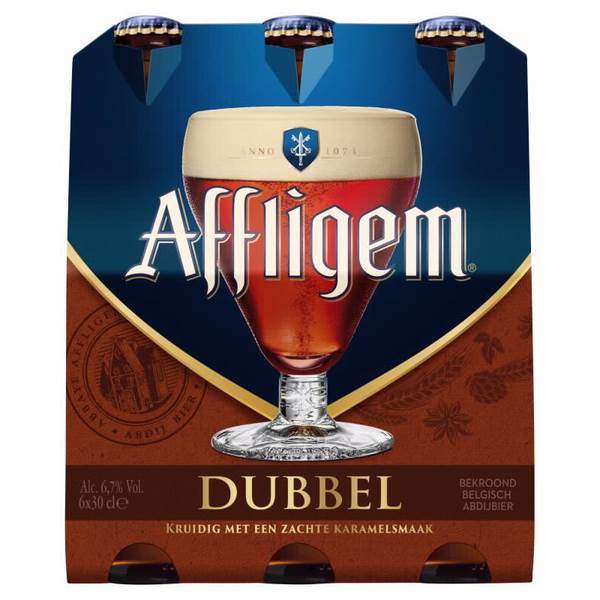 Affligem dubbel, glazen fles, alcohol 6,8% 300 ML/FL