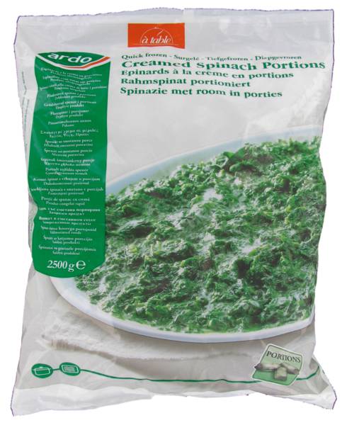 TK Ardo Rahmspinat, portioniert ca.15g, 2,5 KG/BT