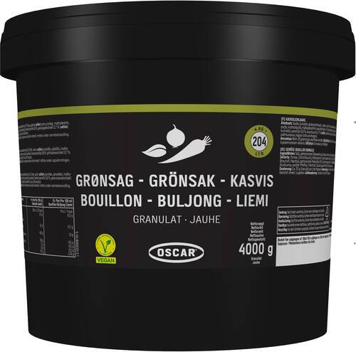 Grönsaksbuljong granulat, ger 200 l, 4 kg