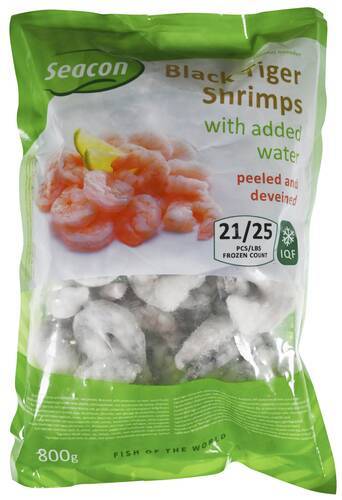 Rejer Black Tiger uden skal, rå, 21/25, 800 g